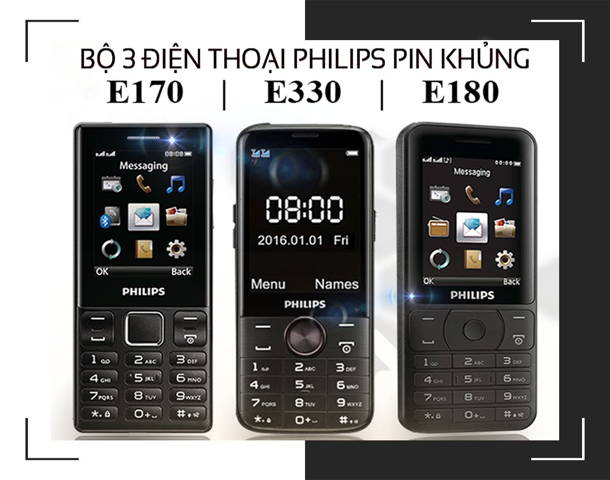 Sự xuất hiện trở lại của bộ 3 điện thoại Philips 2sim pin khủng chờ từ ...